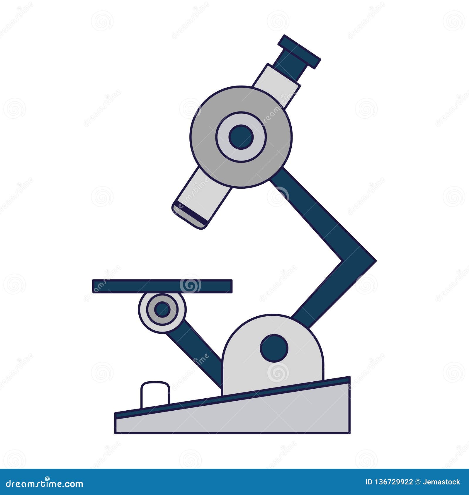 Microscope Scientific Tool Blue Lines Stock Vector - Illustration of ...