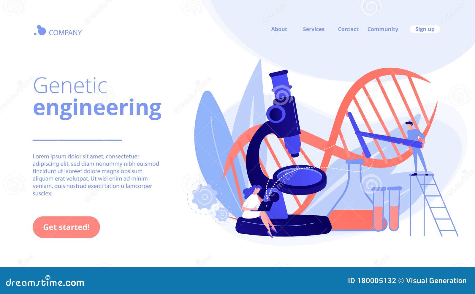 Genetic Engineering Concept Landing Page. Stock Vector - Illustration ...