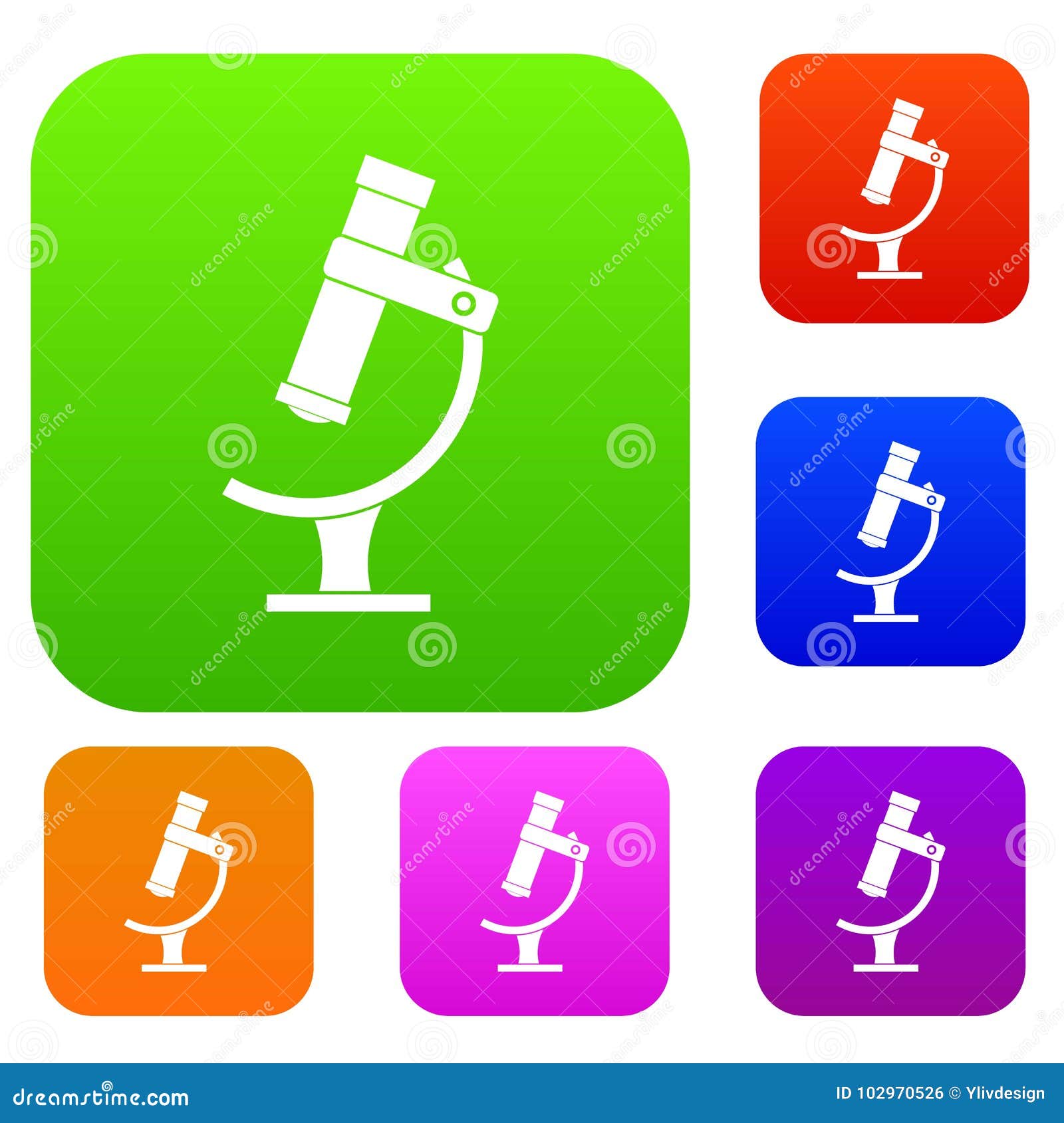 Microscope Set Color Collection Stock Vector - Illustration of macro ...
