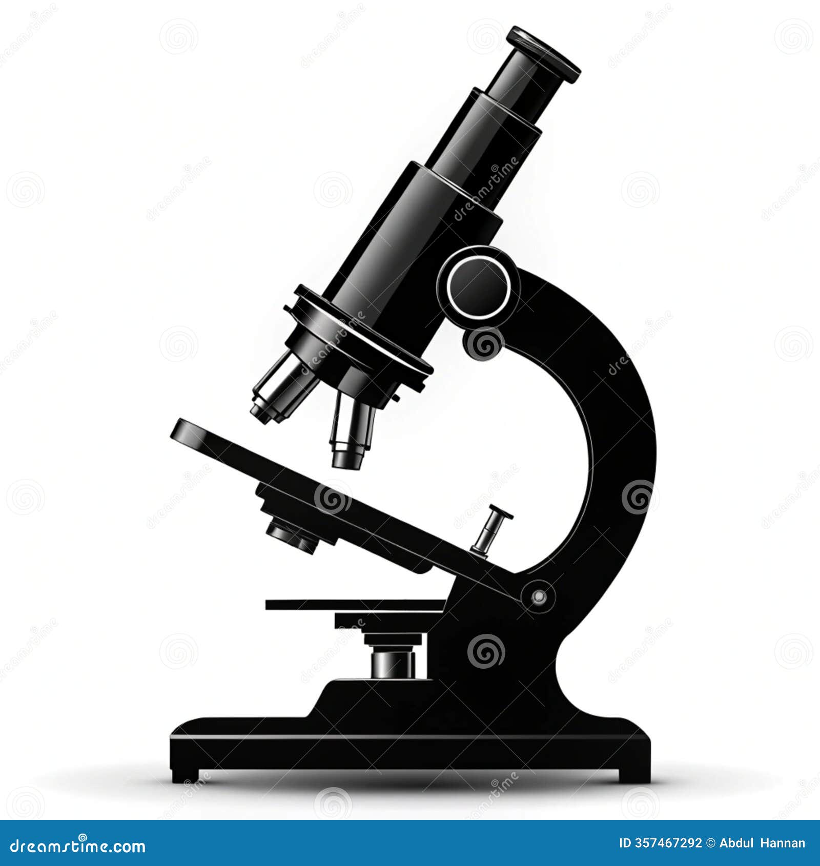 Microscope Silhouette. Flat Vector Illustration Isolated On White. Lab ...