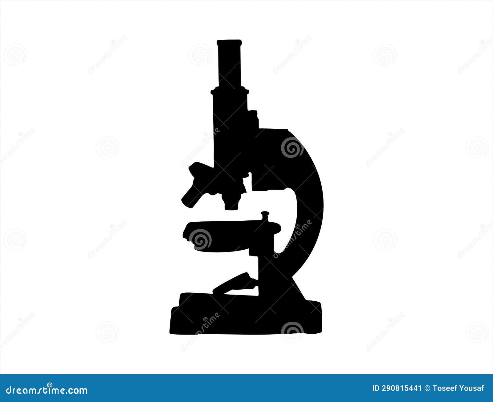 Microscope Silhouette. Flat Vector Illustration Isolated On White. Lab ...