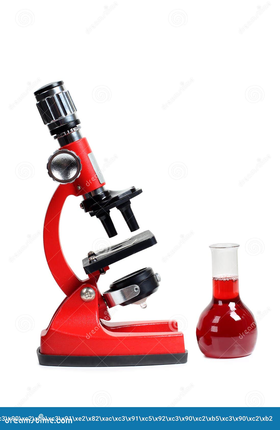 Microscope six de biologie photo stock. Image du médical - 94679354