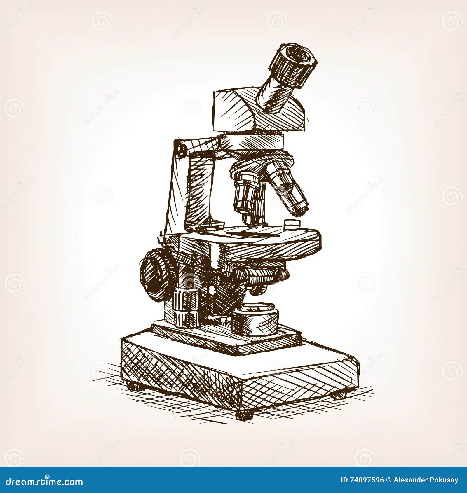 Microscope Sketch Style Vector Illustration Stock Vector - Illustration ...