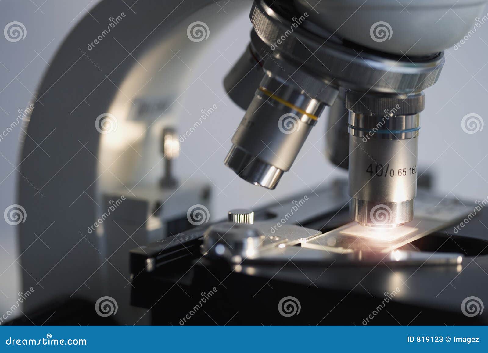 Microscope with slide stock image. Image of indoors, interior - 819123