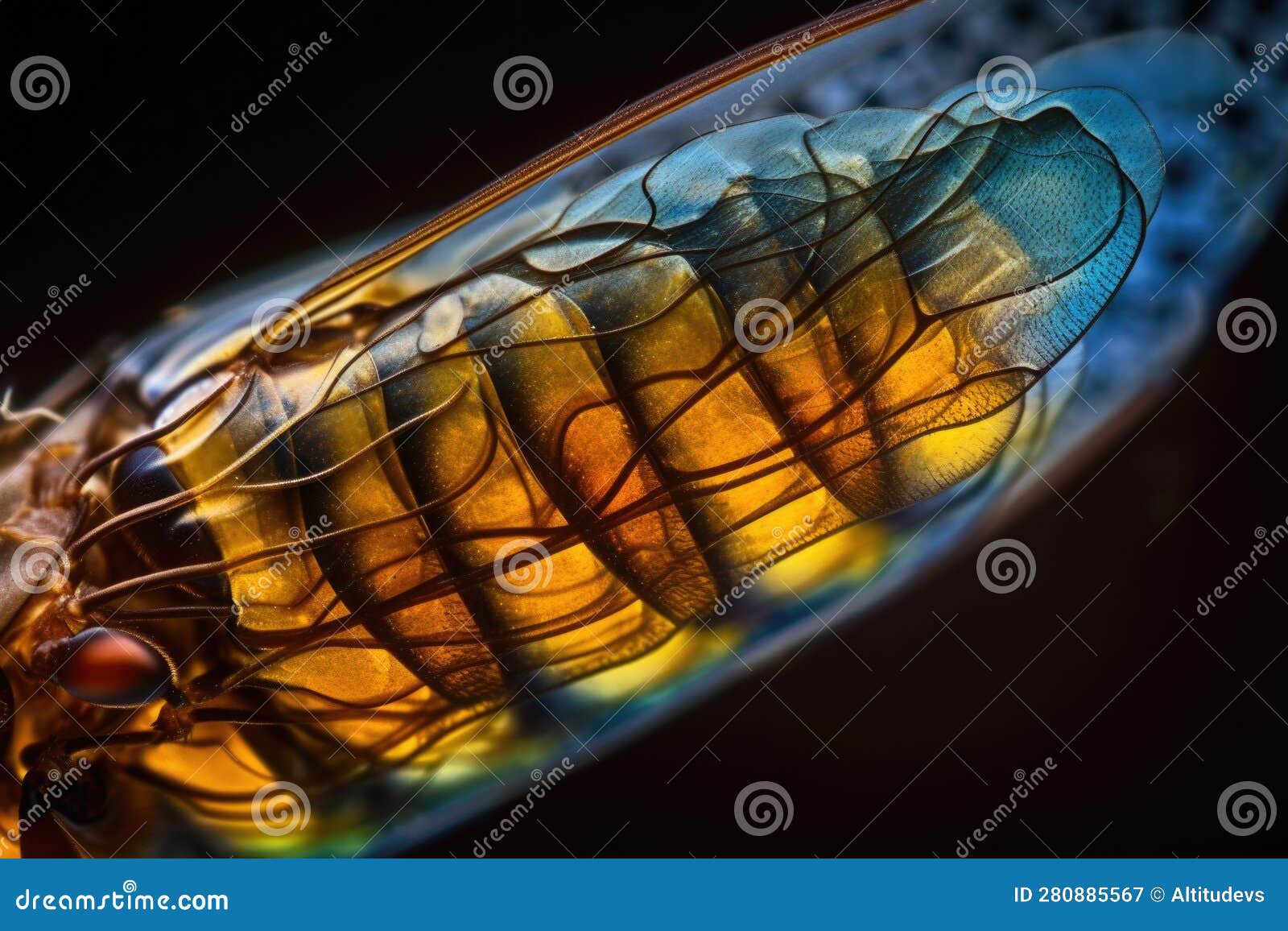 Microscope Slide with Detailed View of a Bee S Delicate Wing Stock ...