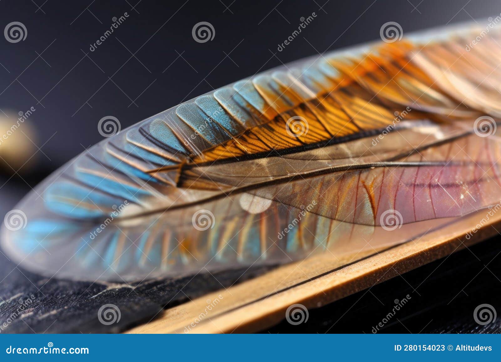 Microscope Slide with Detailed View of Insect Wing Stock Illustration ...