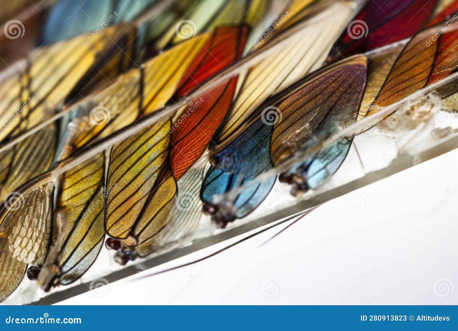 Microscope Slide with Detailed View of Insect Wing Stock Illustration ...