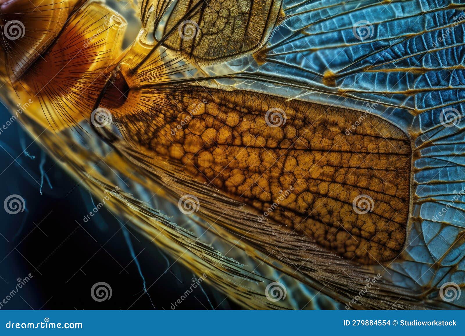 Microscope Slide with Magnified View of a Bee S Wing, Showing Intricate ...