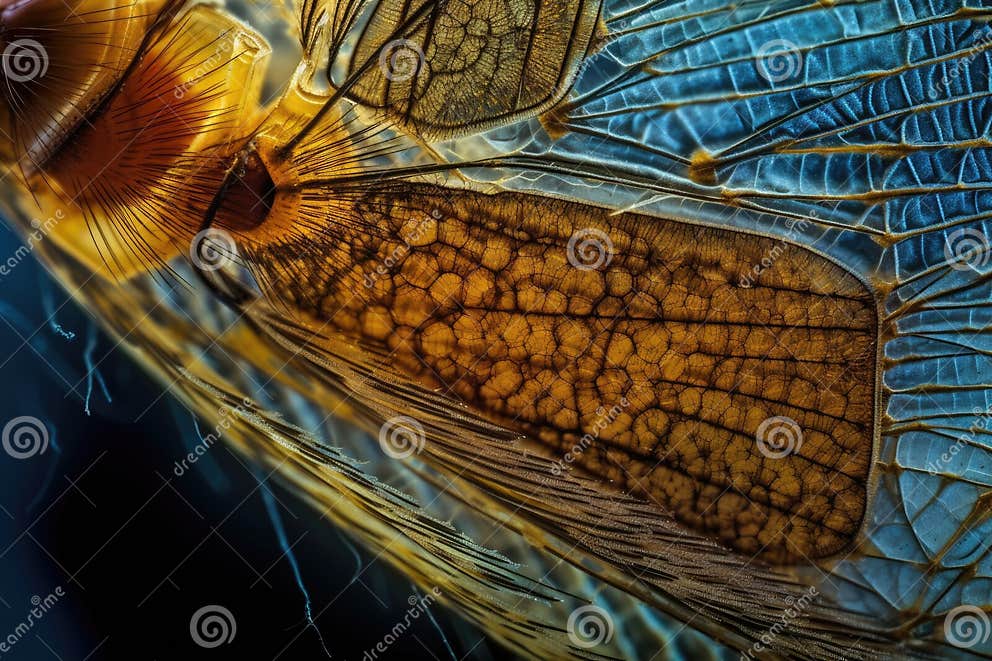 Microscope Slide with Magnified View of a Bee S Wing, Showing Intricate ...