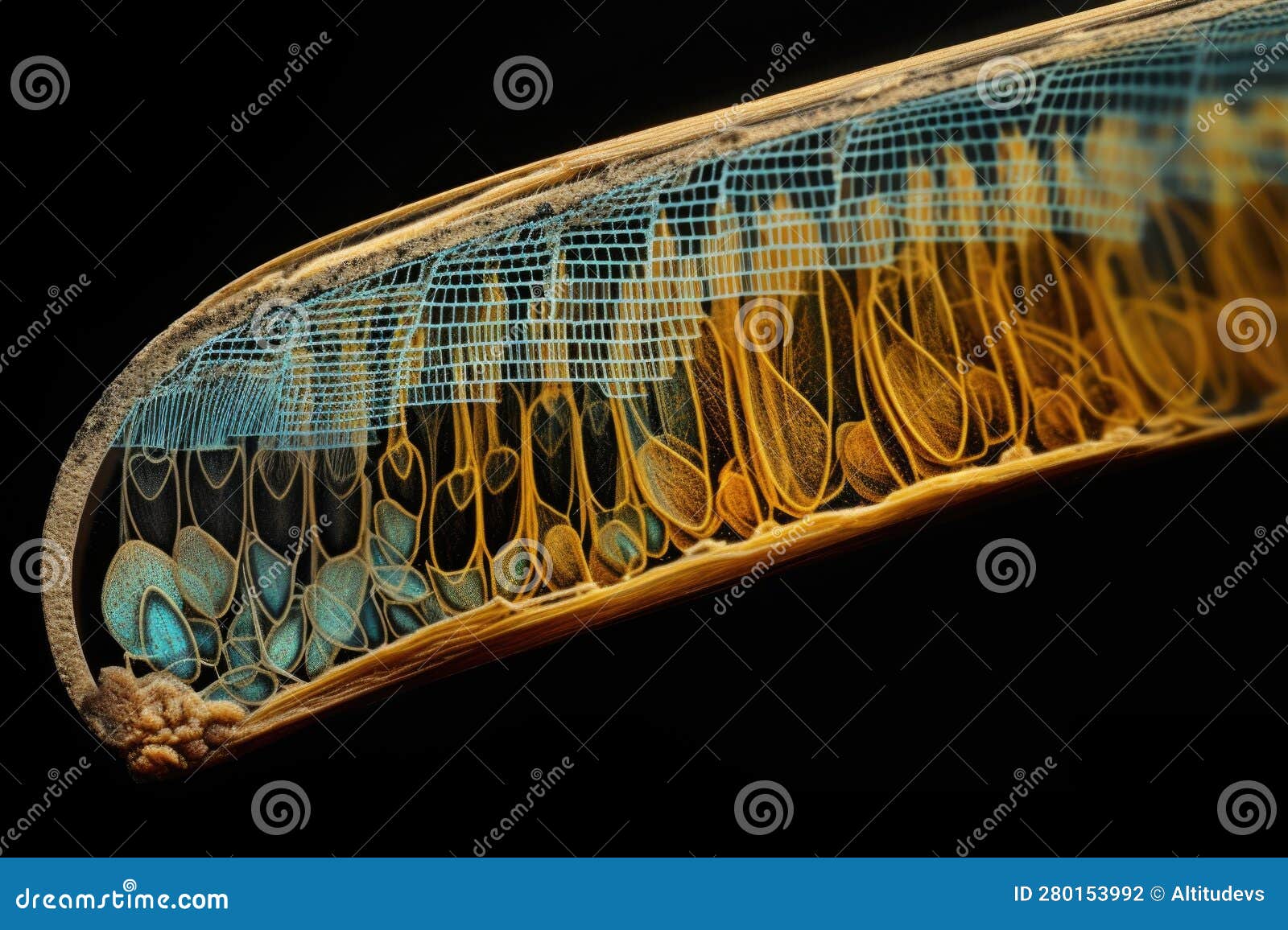 Microscope Slide with Magnified View of a Bee S Wing, Showing Intricate ...