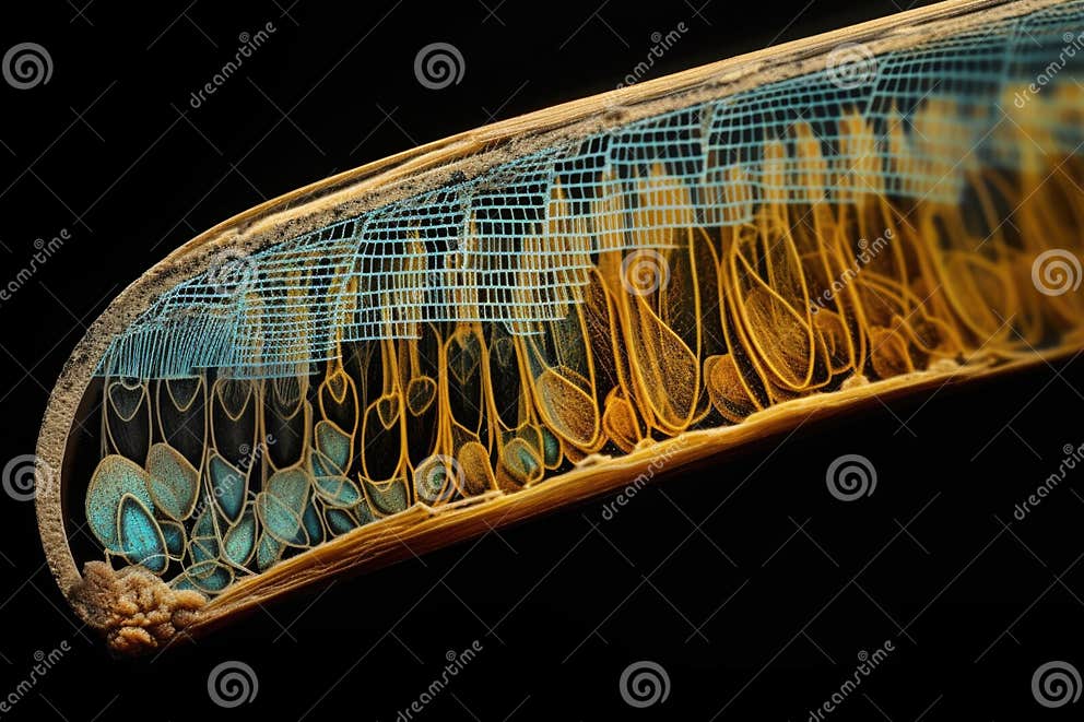 Microscope Slide with Magnified View of a Bee S Wing, Showing Intricate ...