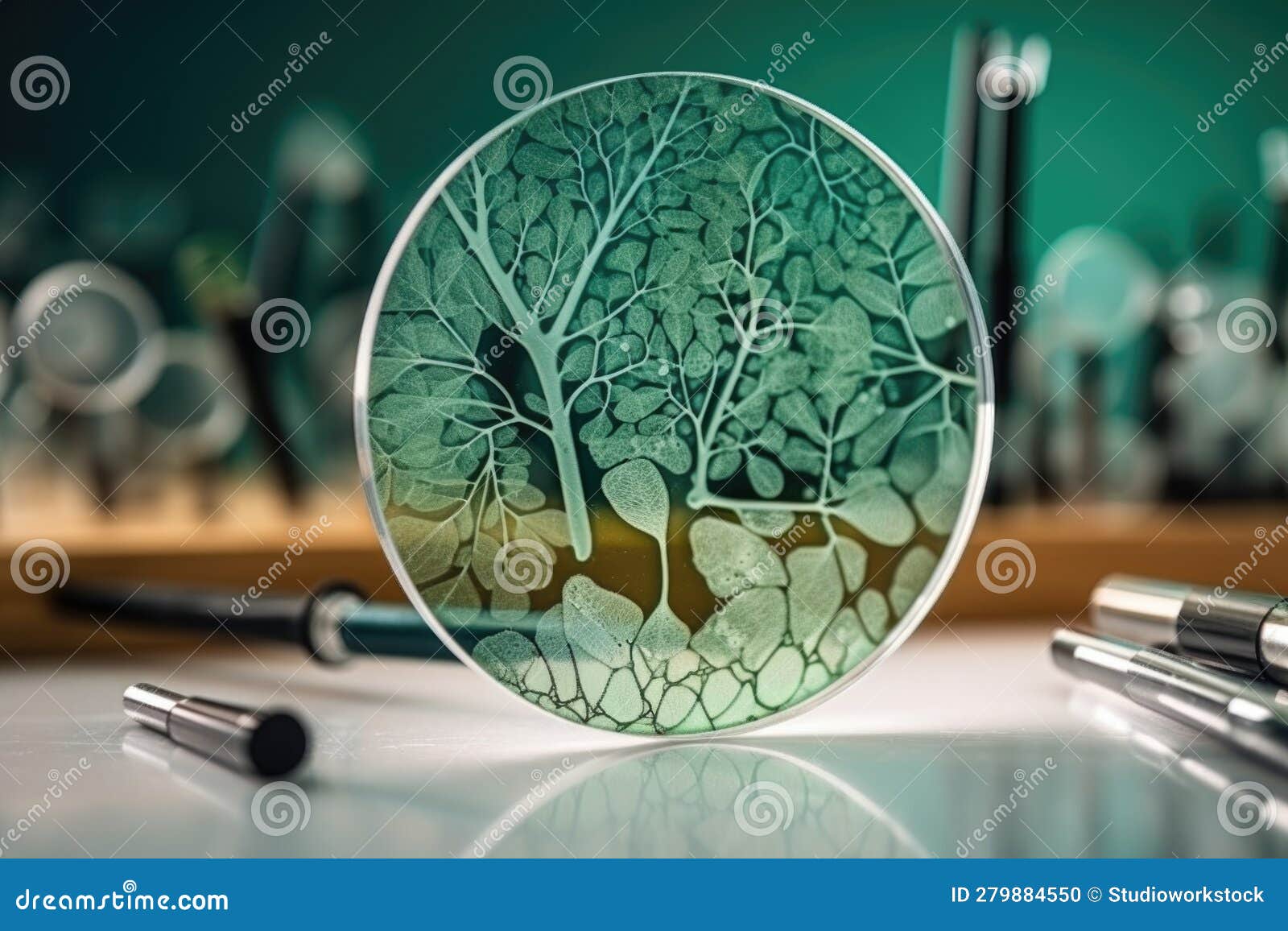 Microscope Slide with Magnified View of the Cells and Structures of a ...