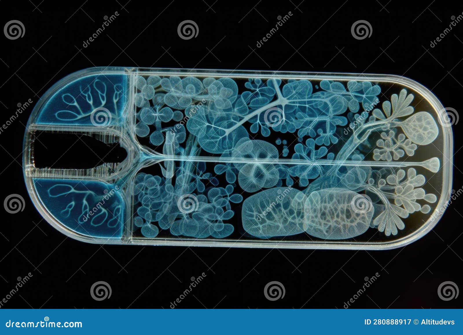 Microscope Slide with Magnified View of the Cells and Structures of a ...