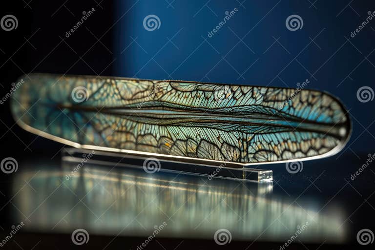 Microscope Slide with Magnified View of Insect Wing, with Intricate ...