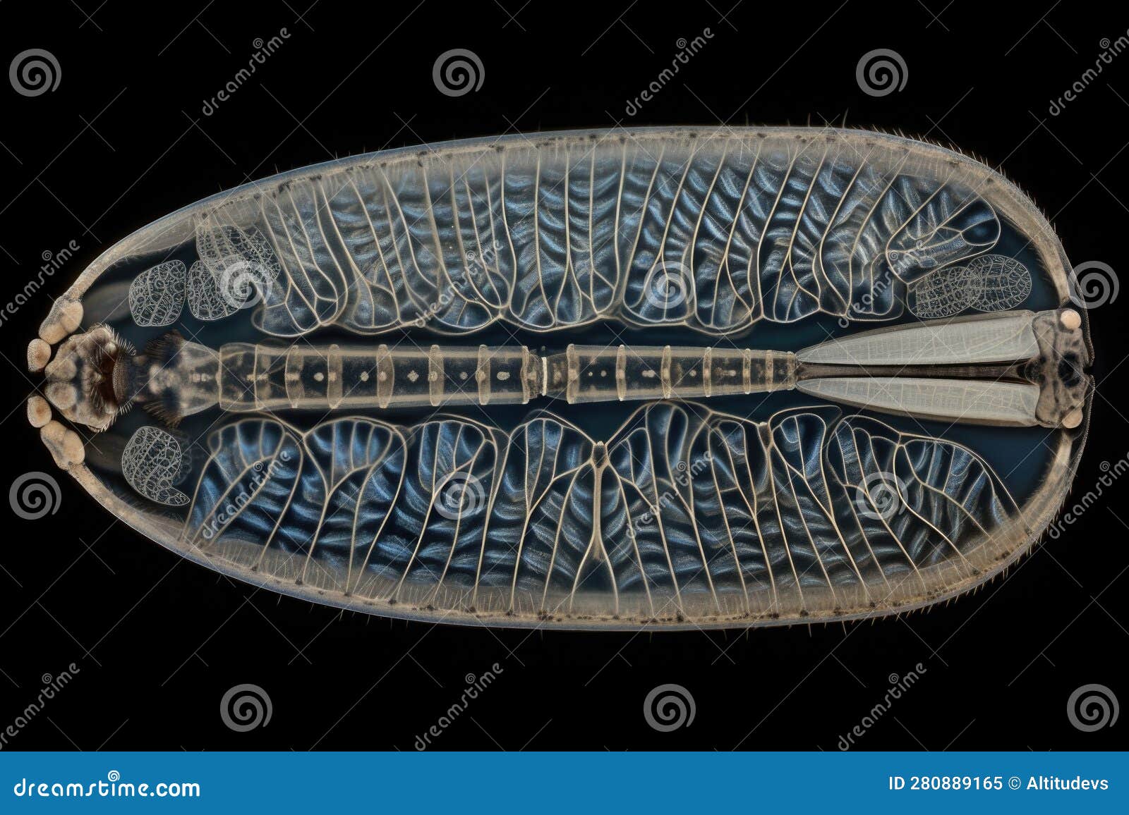 Microscope Slide with Magnified View of Insect Wing, with Intricate ...