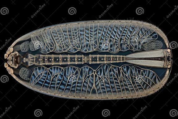 Microscope Slide with Magnified View of Insect Wing, with Intricate ...