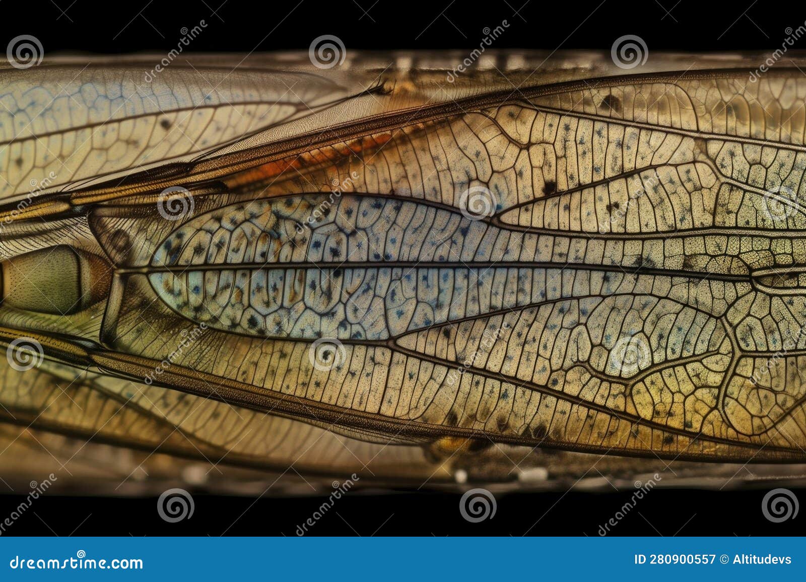 Microscope Slide with Magnified View of Insect Wing, with Intricate ...