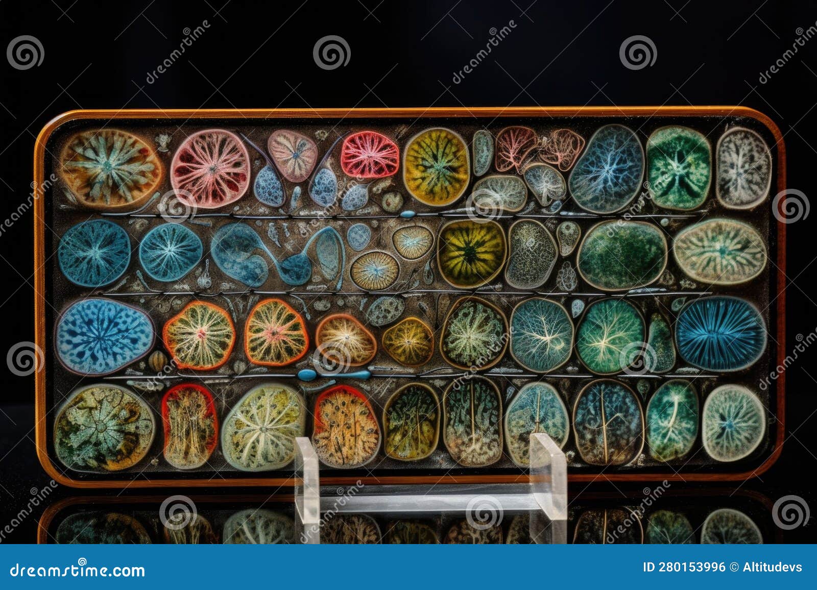 Microscope Slide with Magnified View of Plant Cells and Their Intricate ...