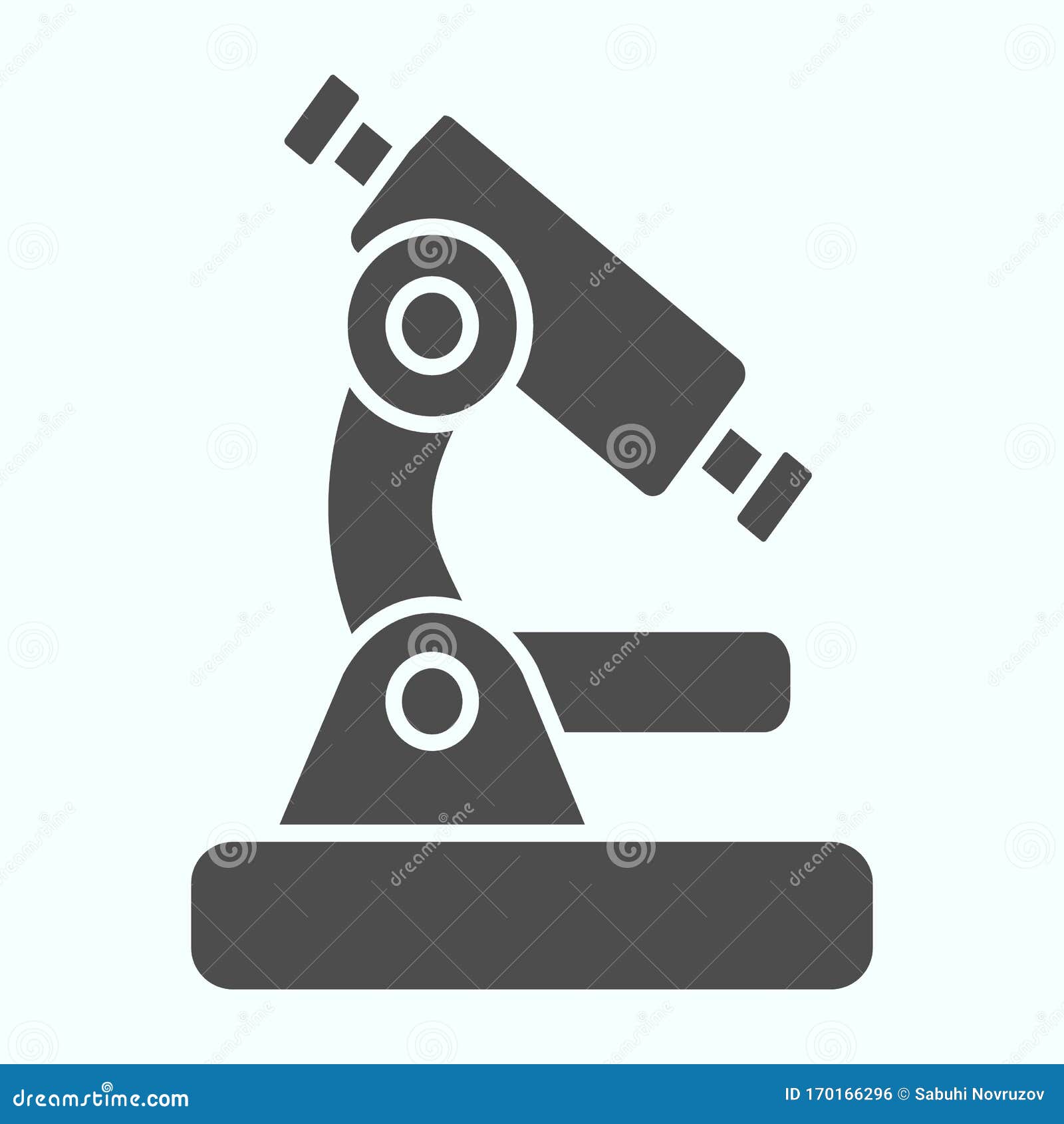 Microscope Solid Icon. Chemistry or Biology Tool Vector Illustration ...