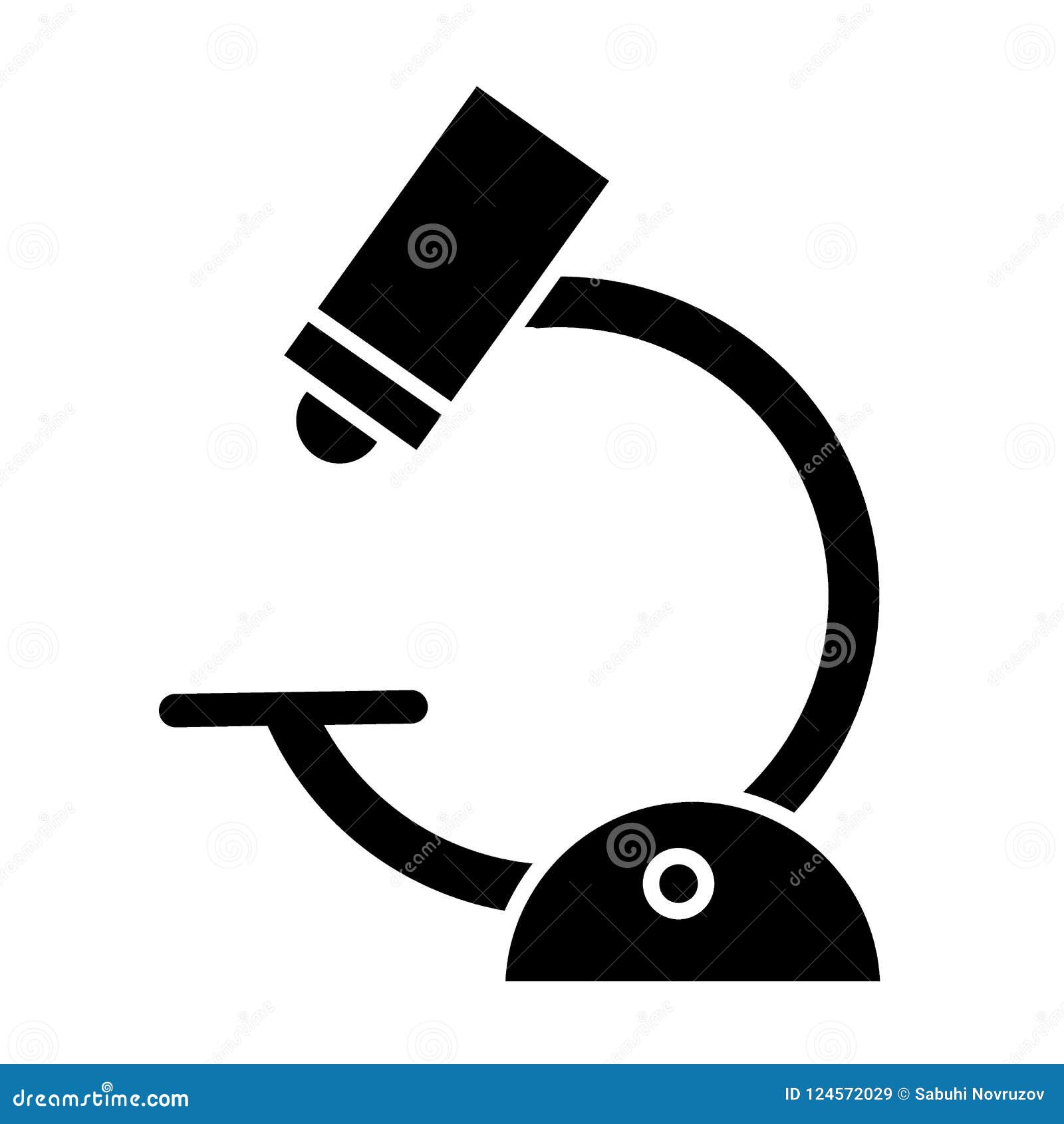 Microscope Solid Icon. Equipment Vector Illustration Isolated on White ...