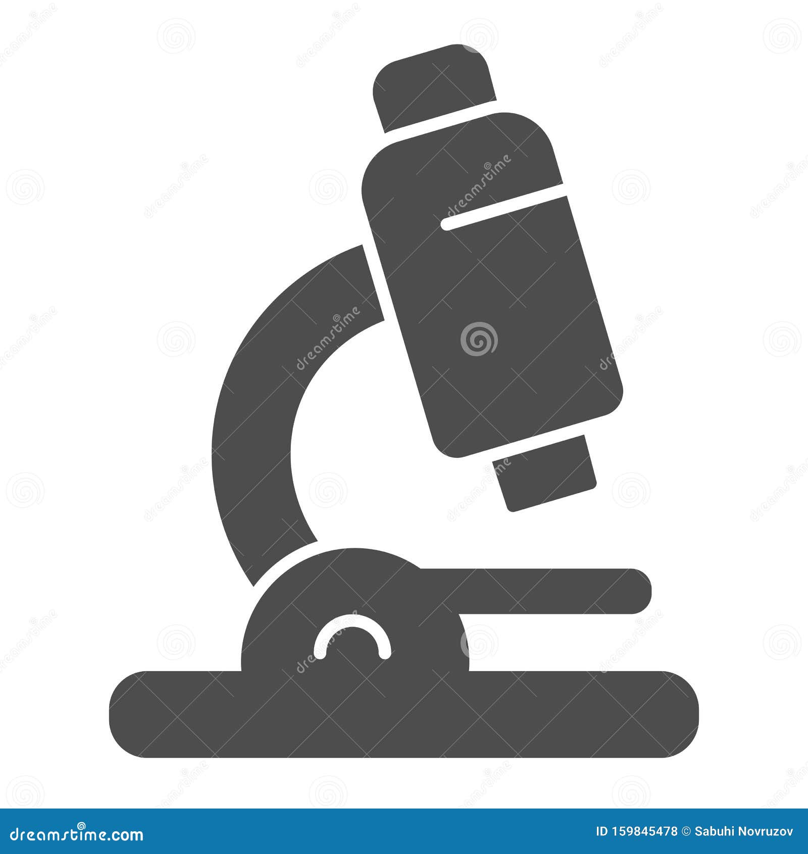 Microscope Solid Icon. Lab Lens Vector Illustration Isolated on White ...