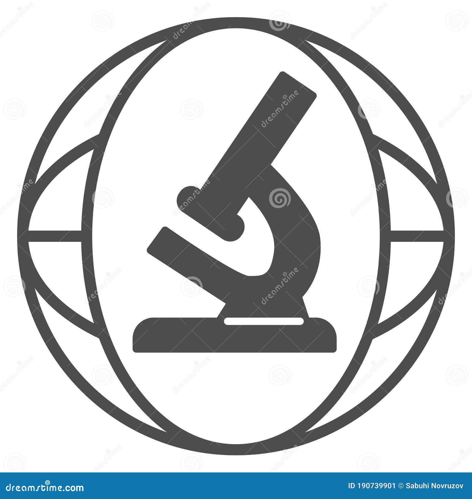 Microscope Solid Icon, Science Concept, Biochemistry and Microbiology ...