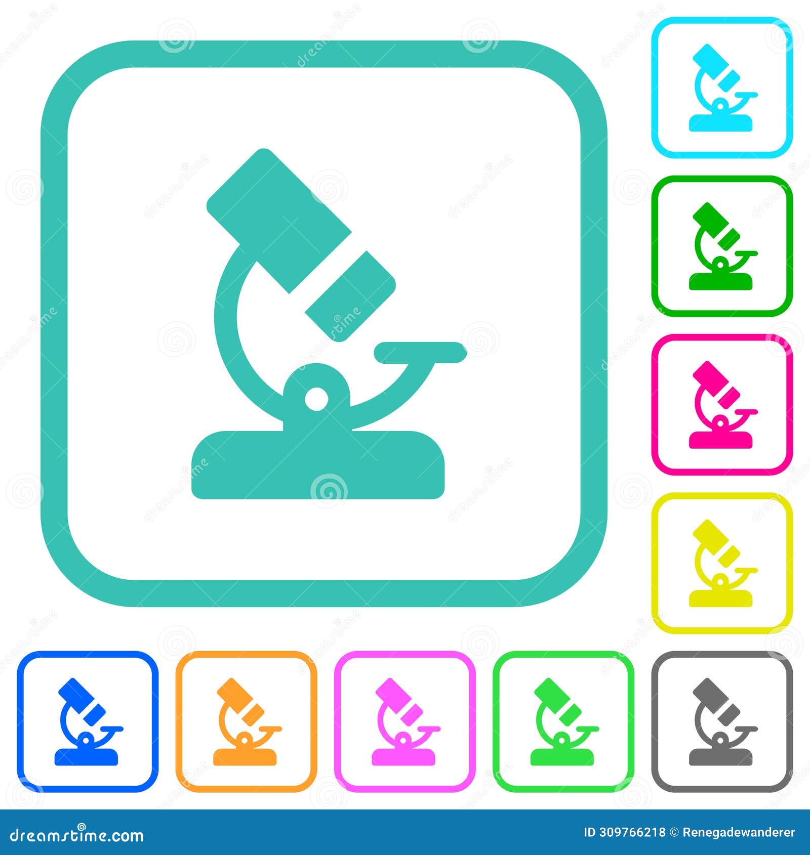 Microscope Solid Vivid Colored Flat Icons Stock Illustration ...