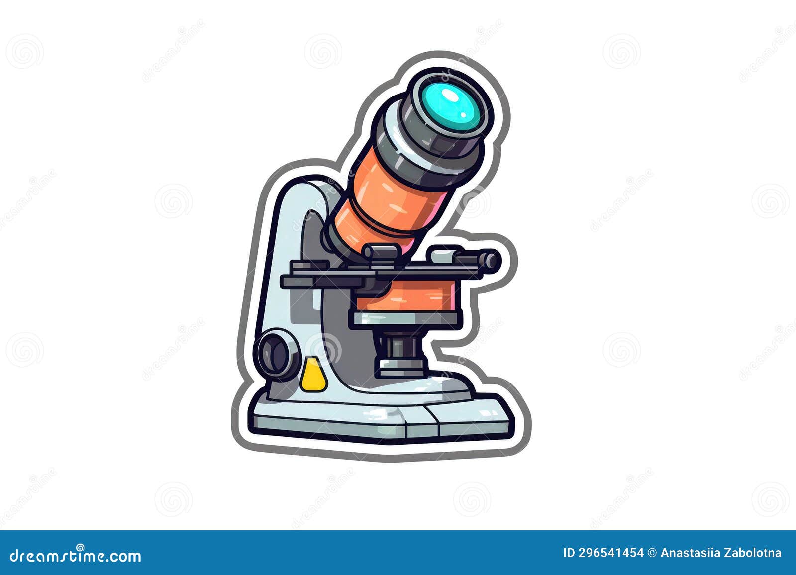 Microscope Sticker on White Background. Generative AI Stock ...