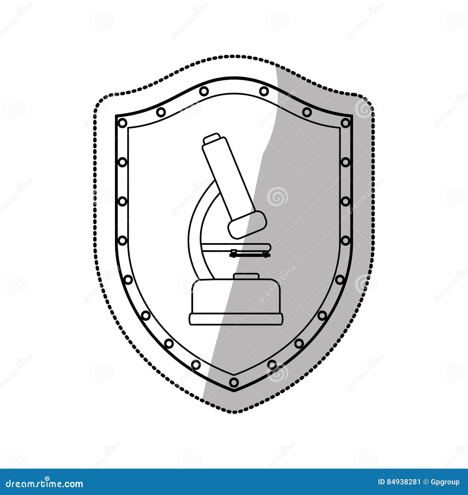Microscope Symbol on Shield Stock Vector - Illustration of medicine ...