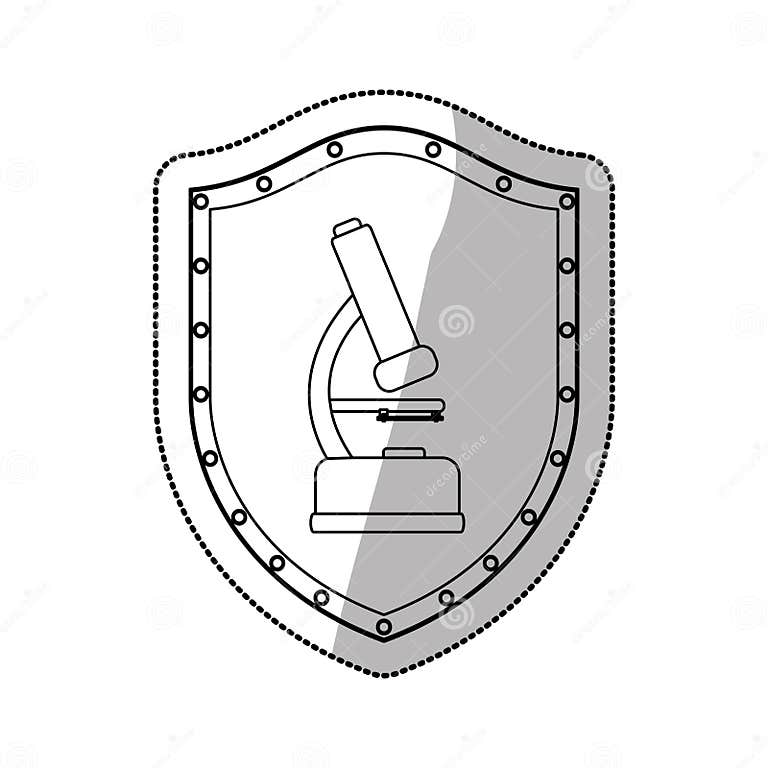 Microscope Symbol on Shield Stock Vector - Illustration of medicine ...