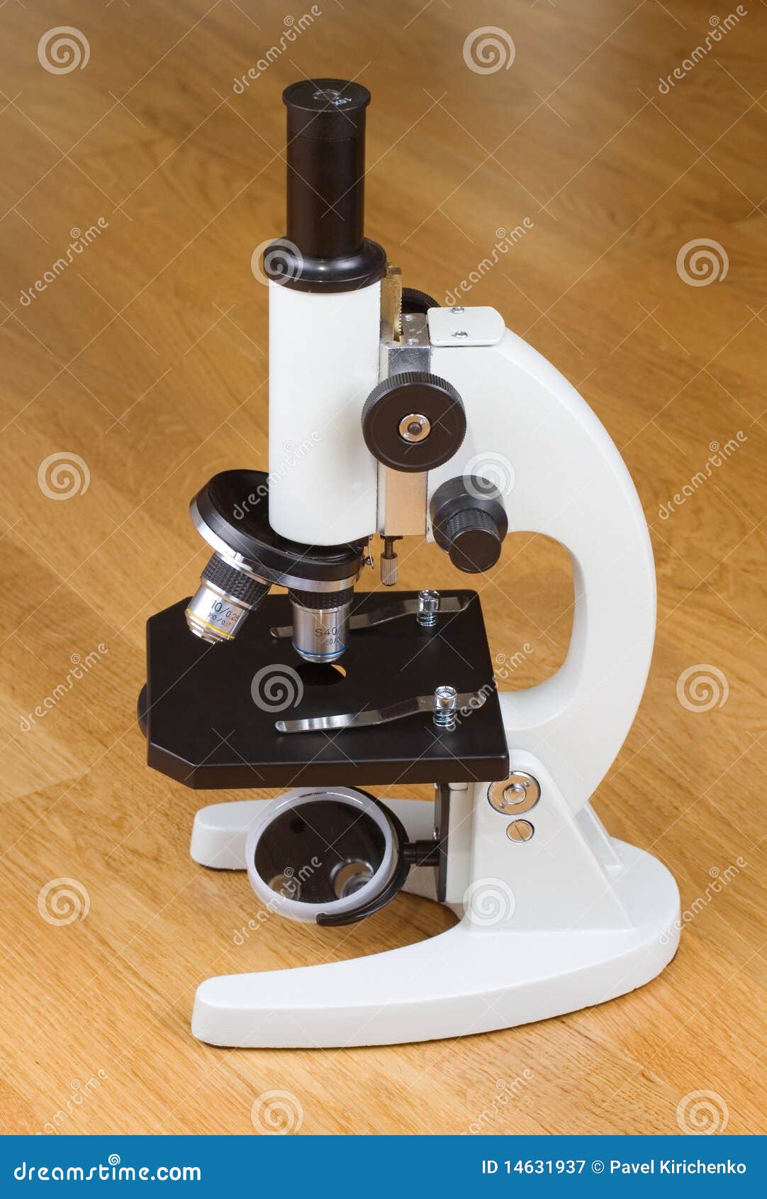 Microscope on a table stock image. Image of microscopy - 14631937