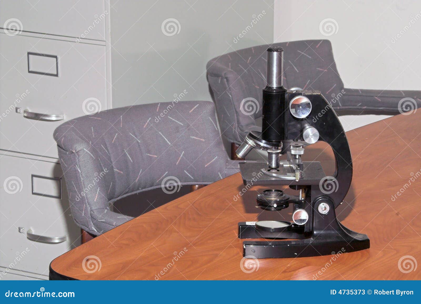 Microscope on Table stock image. Image of wooden, academic - 4735373