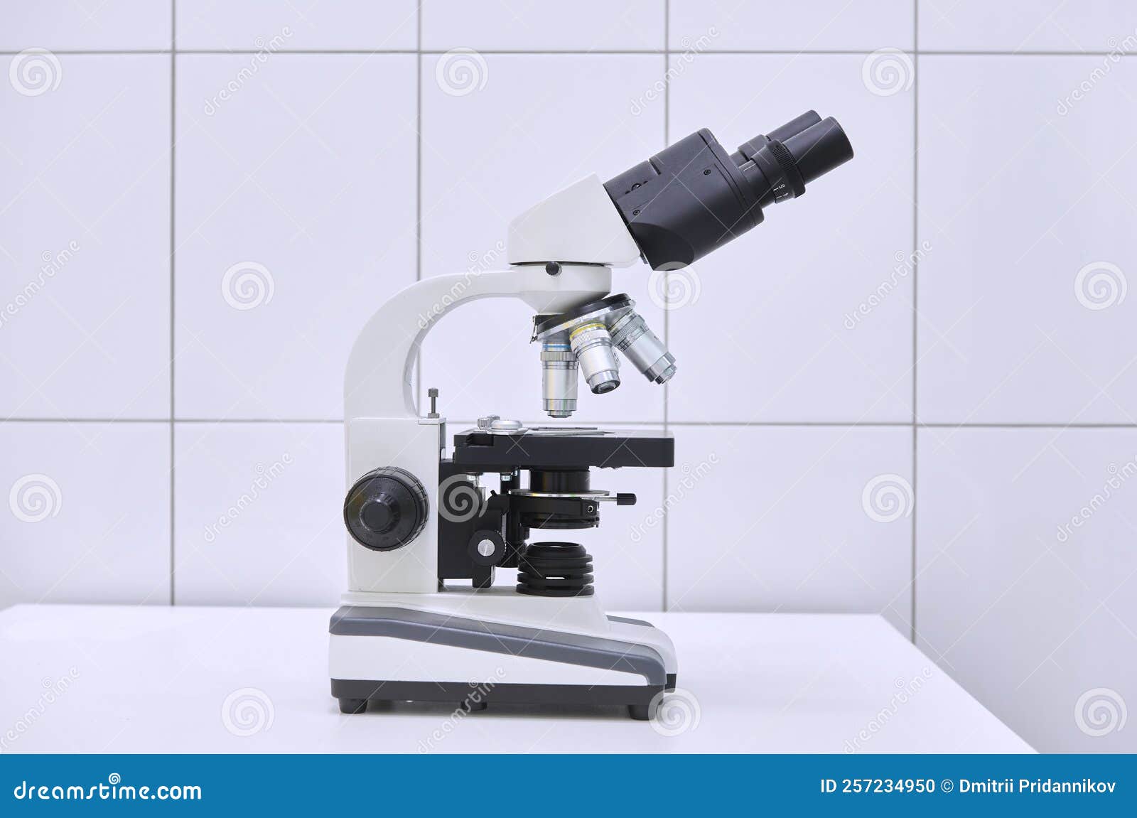 Microscope on a Table in a Medical Laboratory Stock Photo - Image of ...