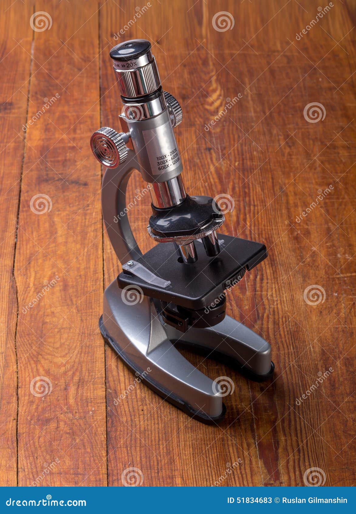 Microscope on table stock image. Image of magnify, investigation - 51834683