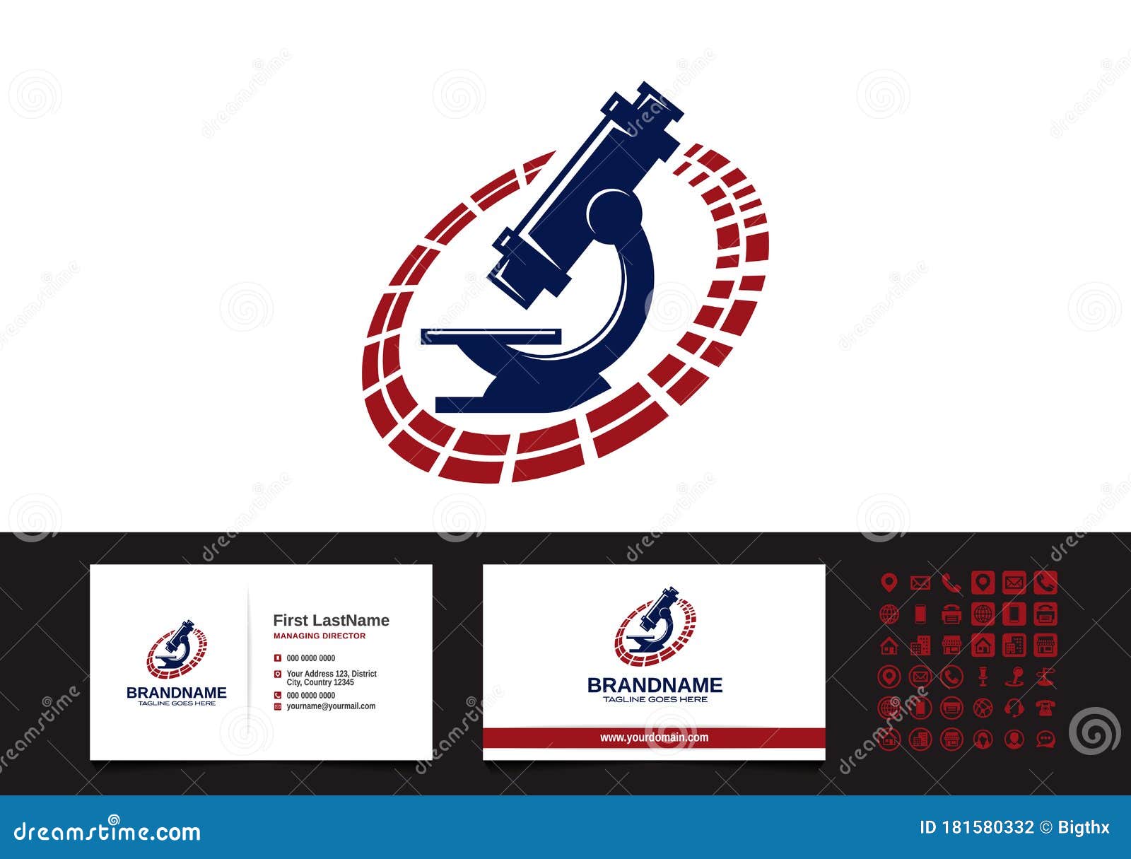 Microscope Technology Logo Business Card Template Vector Stock Vector ...