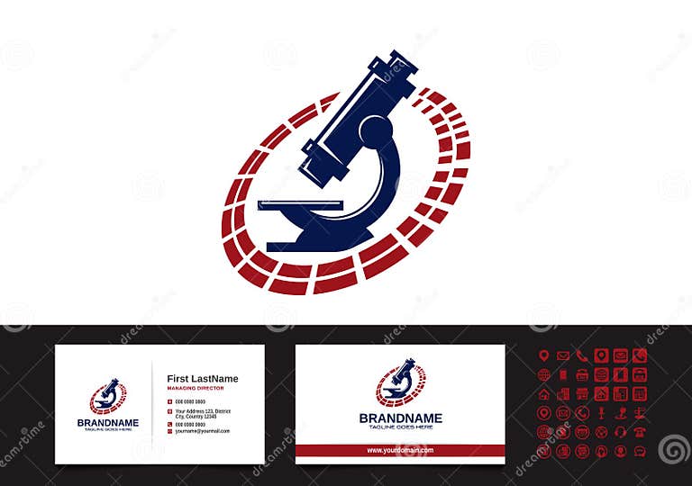 Microscope Technology Logo Business Card Template Vector Stock Vector ...