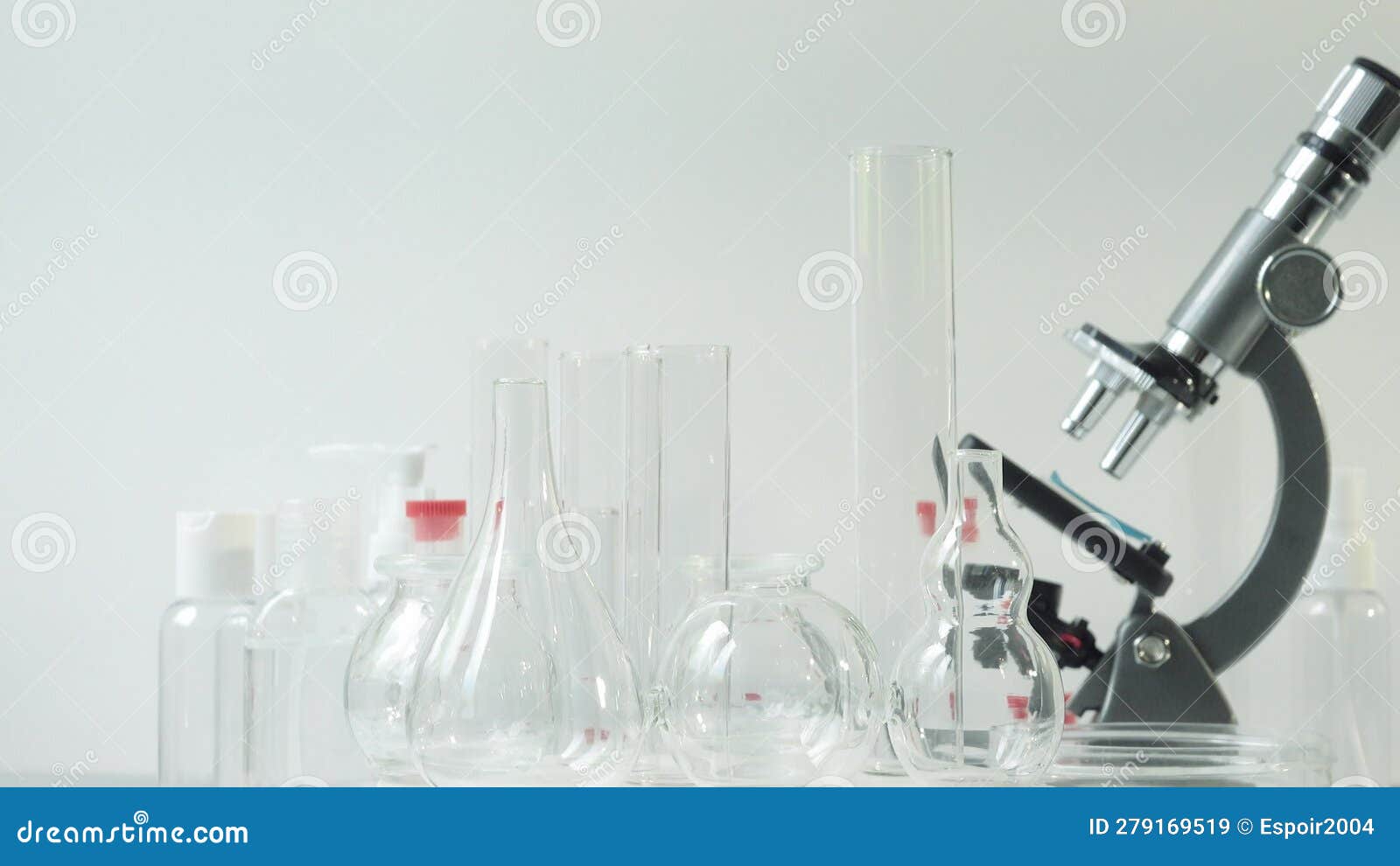 Microscope and test tubes stock video. Video of hospital - 279169519