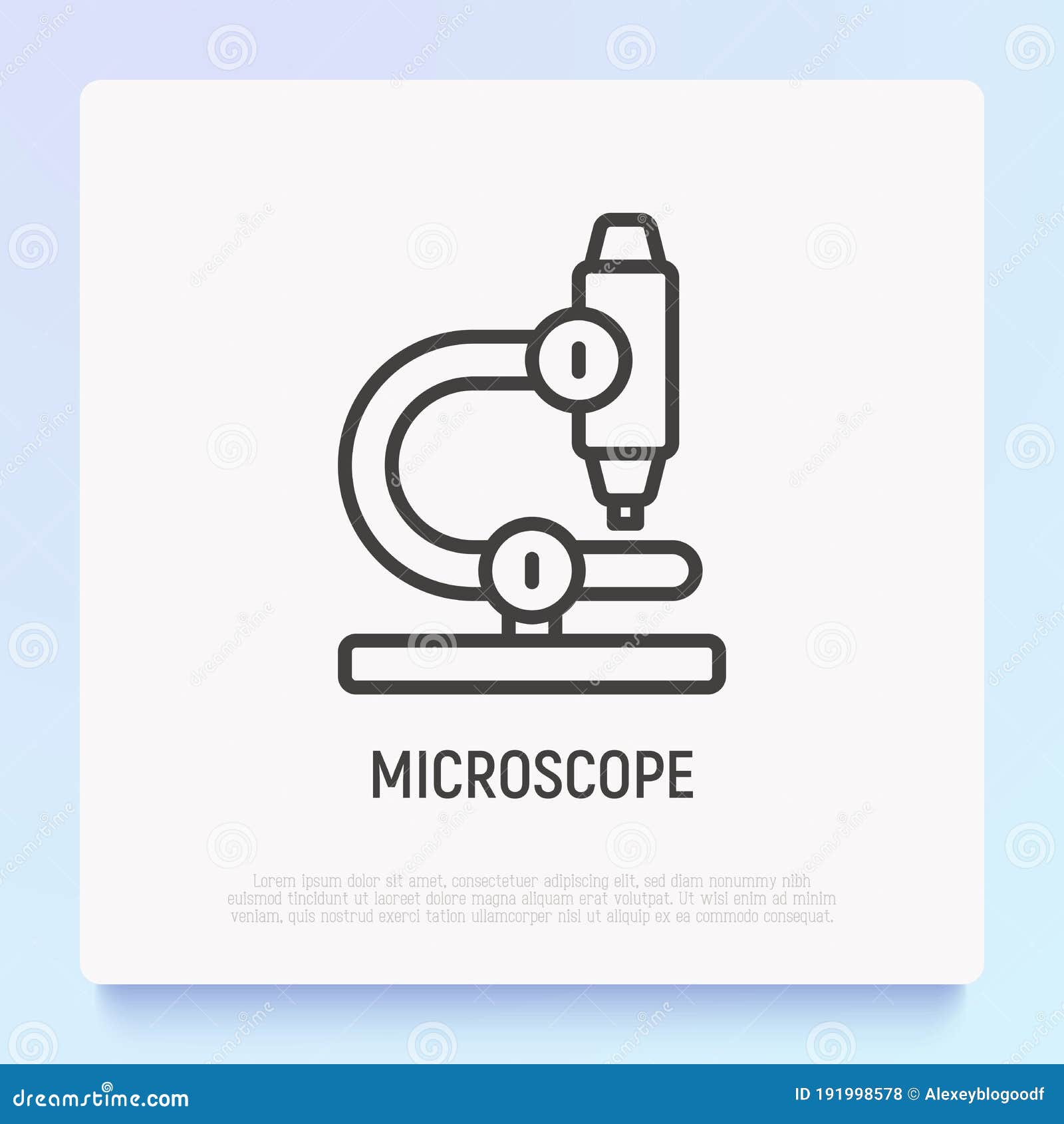 Microscope Thin Line Icon, Symbol of Medical Test. Modern Vector ...