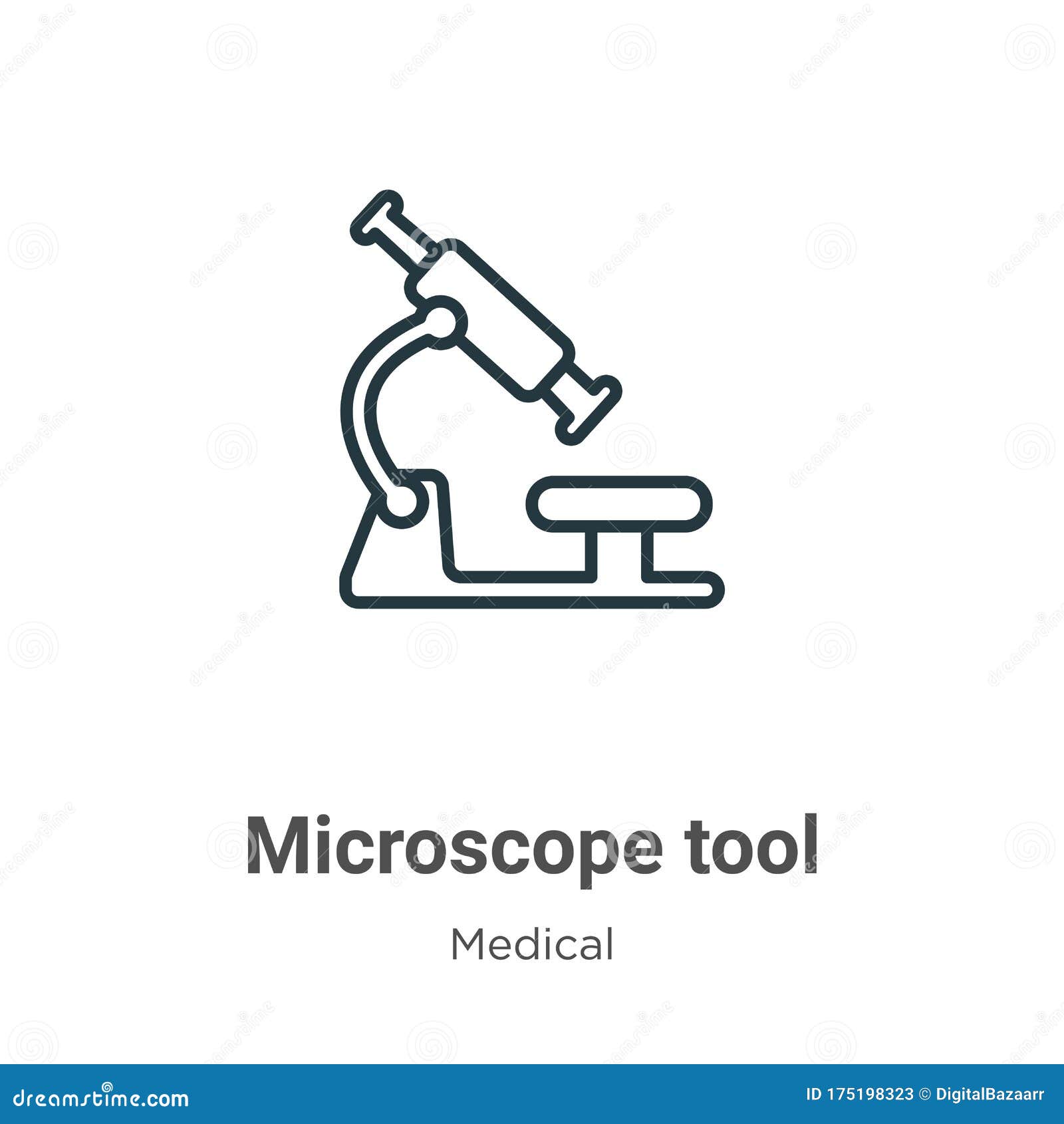 Microscope Tool Outline Vector Icon. Thin Line Black Microscope Tool ...