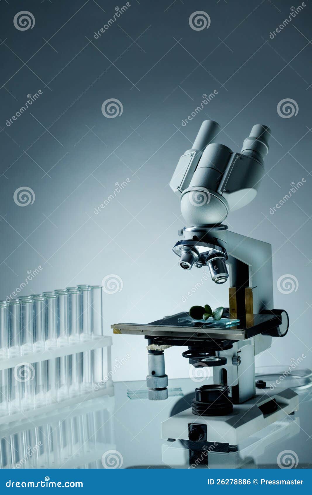 Microscope and tubes stock photo. Image of magnification - 26278886