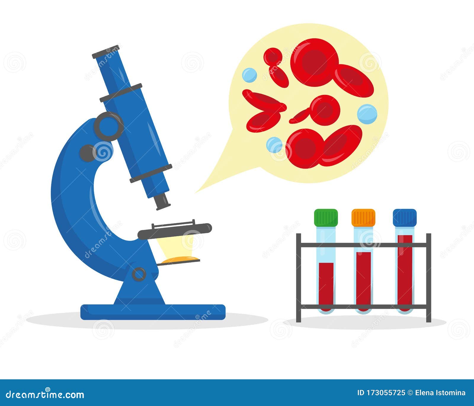 Microscope and Tubes for Blood Analysis Stock Vector - Illustration of ...