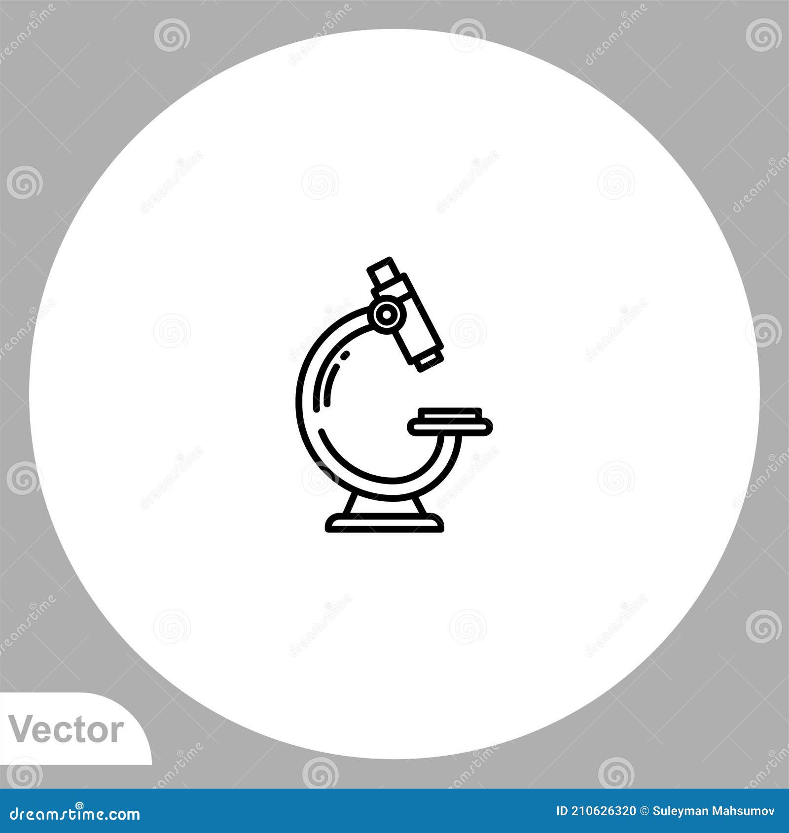 Microscope Vector Icon Sign Symbol Stock Illustration - Illustration of ...