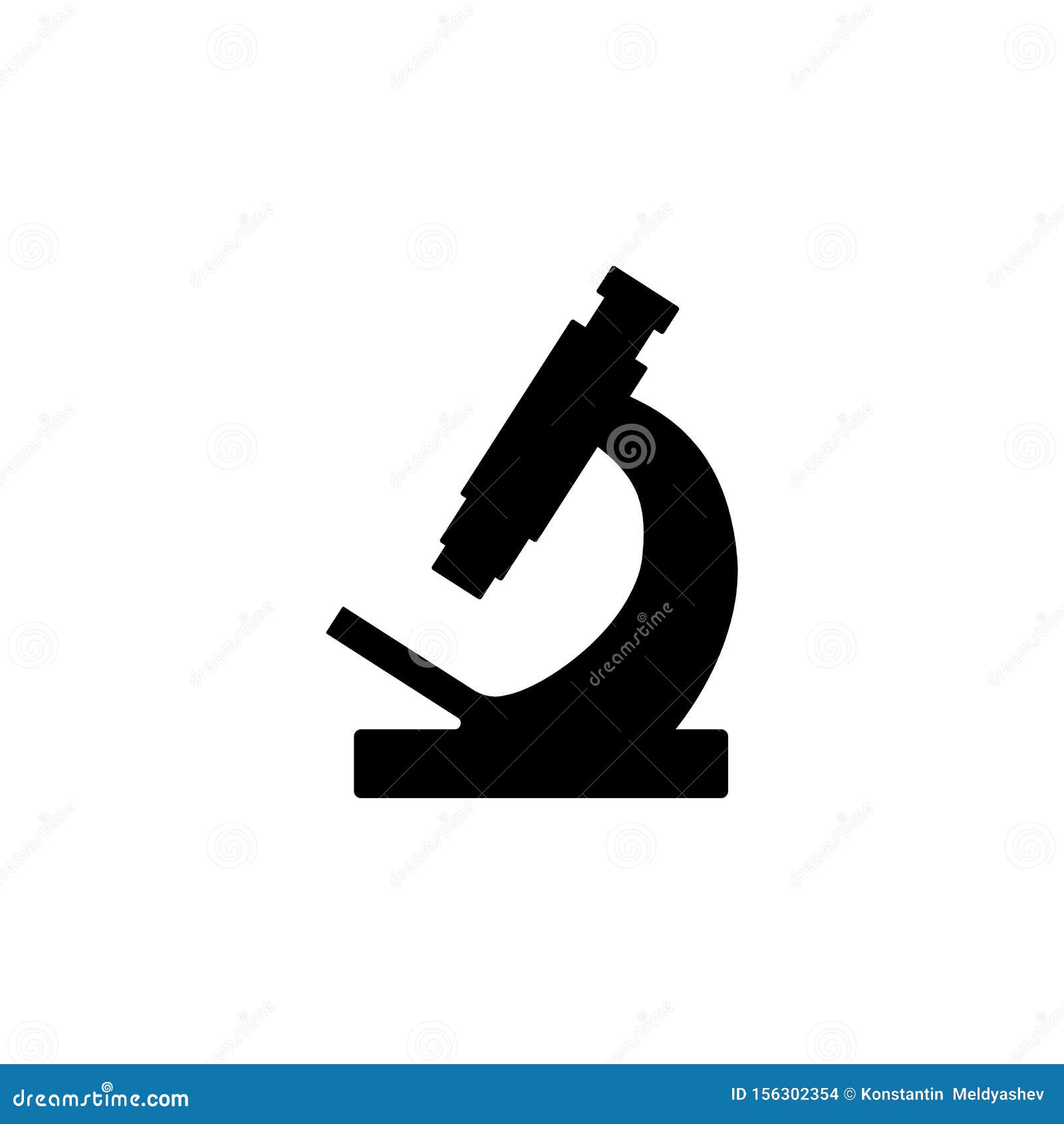 Microscope Vector Icon. Style is Flat Symbol, Black Color, Rounded ...