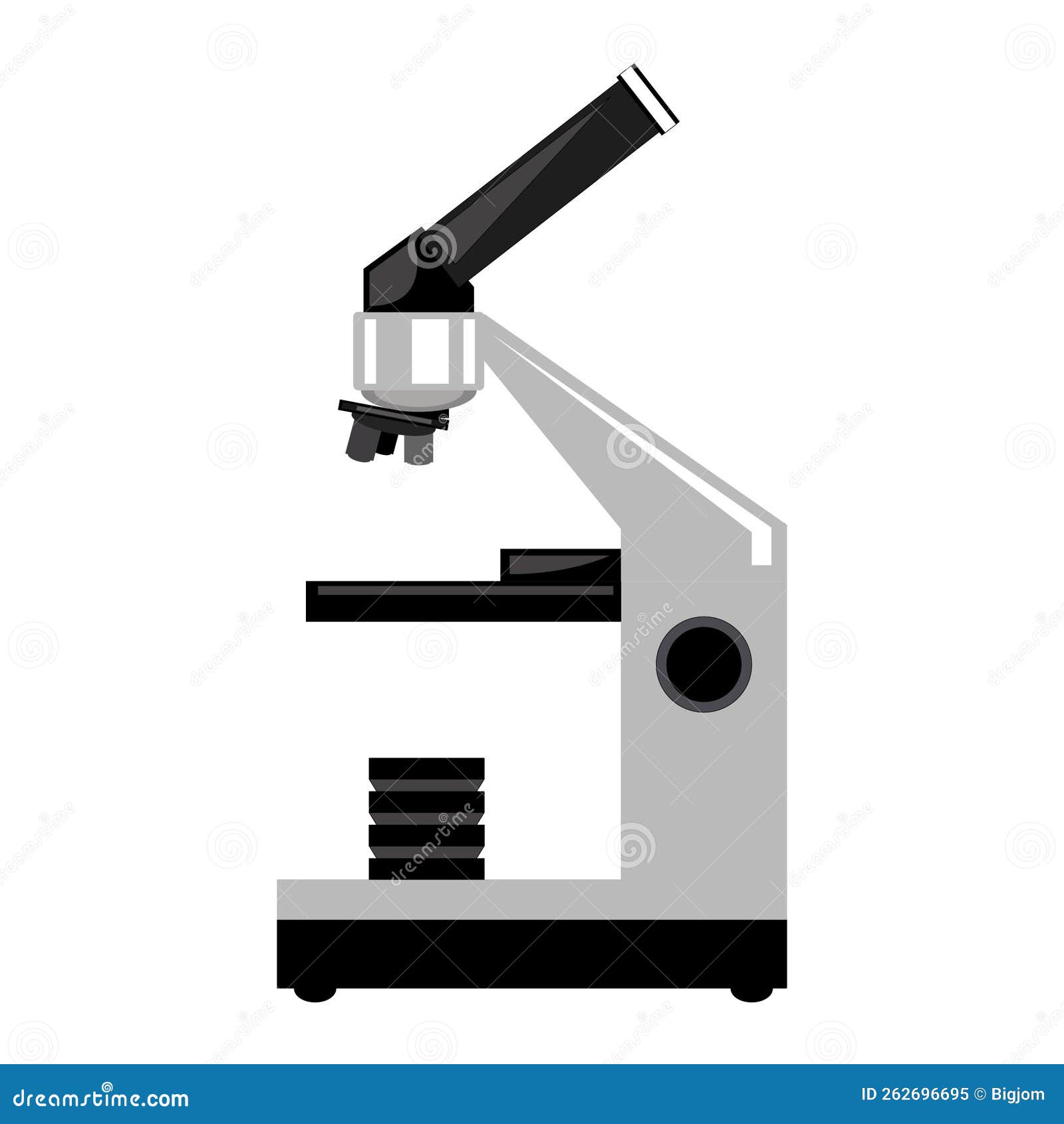 Microscope Vector Illustration in Flat Style Silhouette on White ...