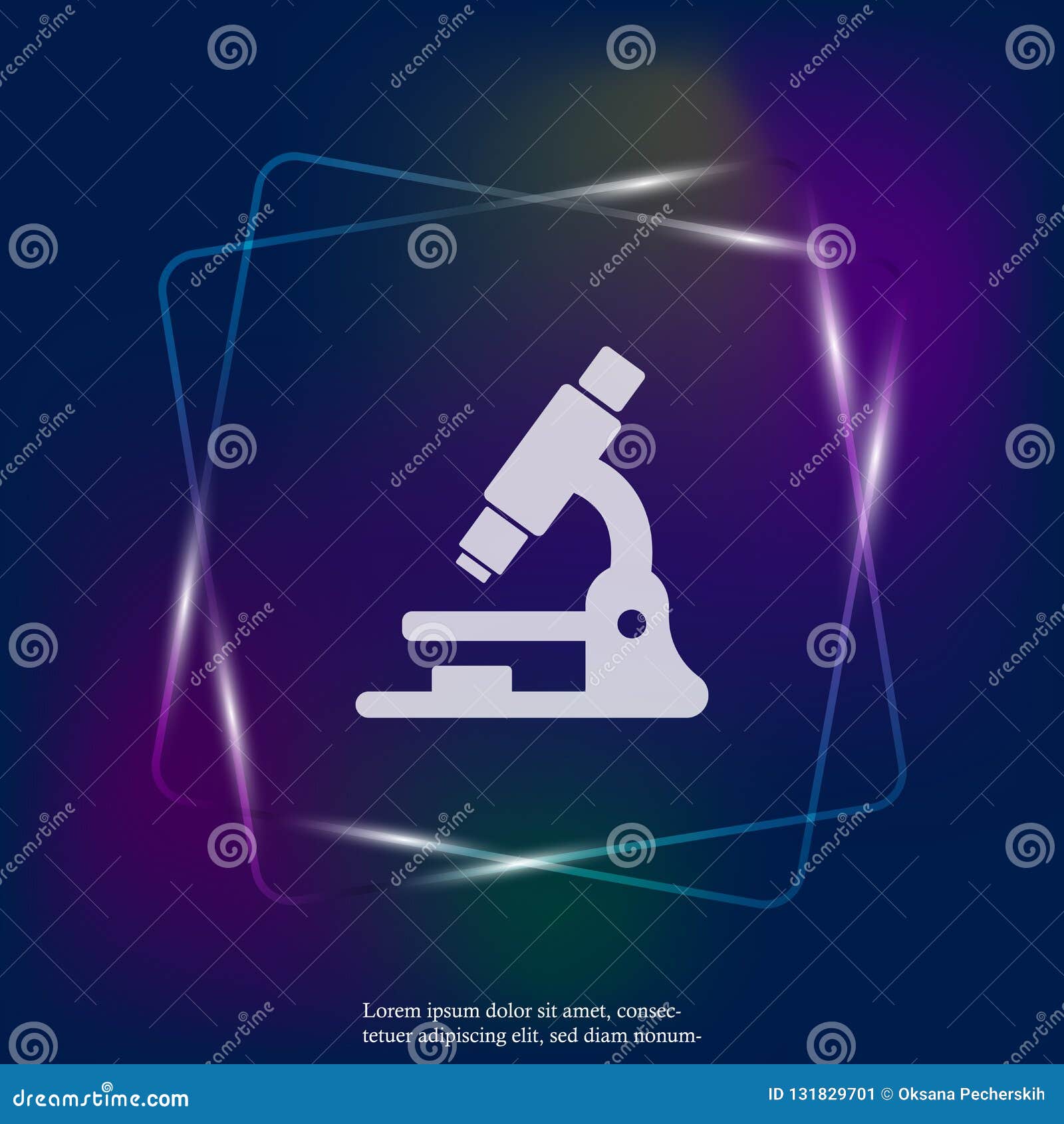 Microscope Vector Neon Light Icon. Llaboratory Microscope Stock Vector ...