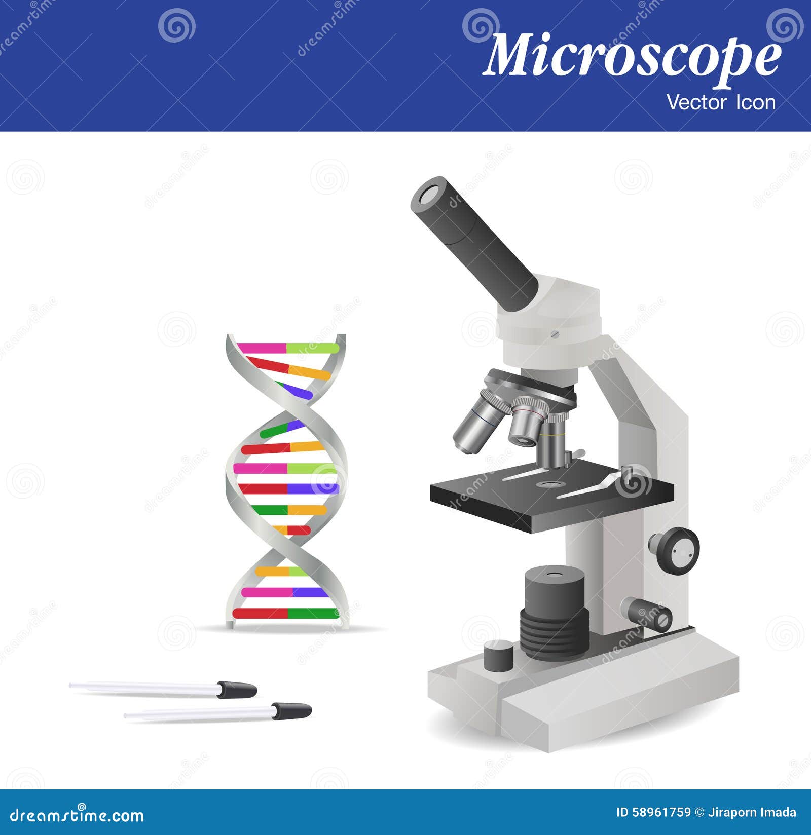 Microscope vector stock vector. Illustration of biology - 58961759
