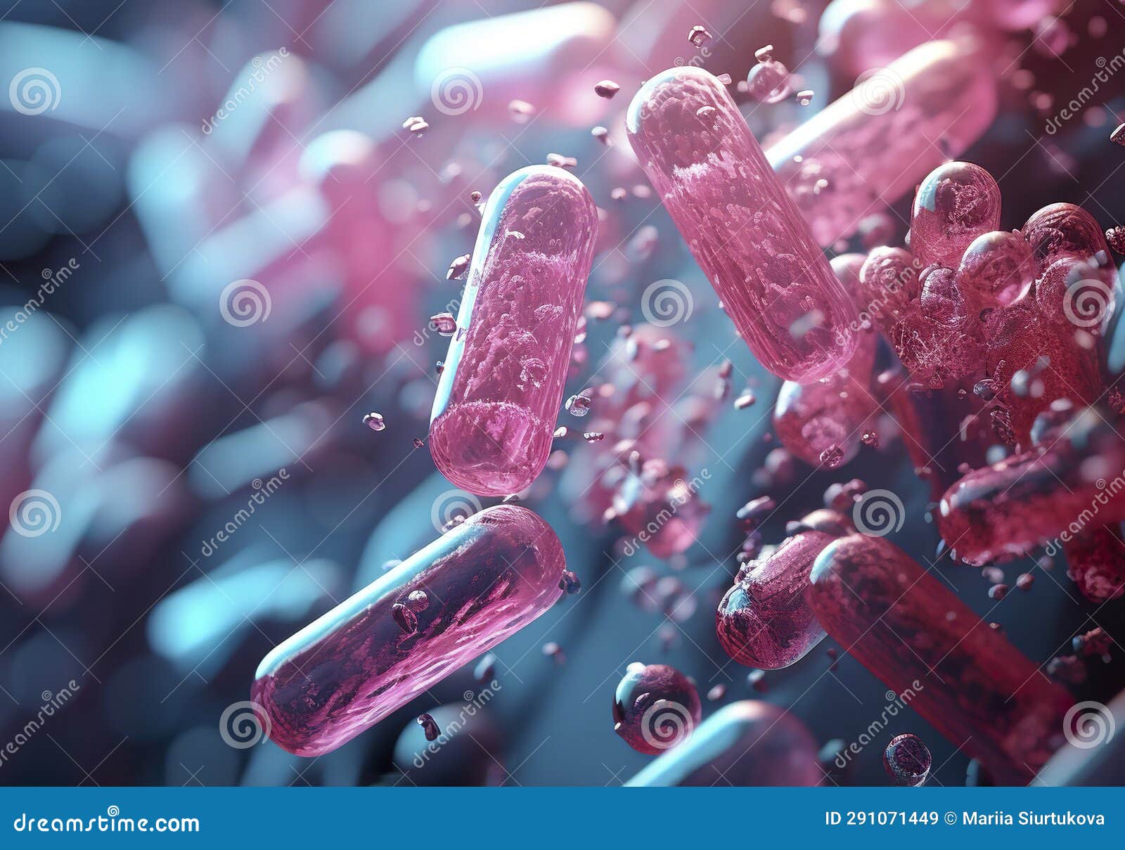 Microscope View of Bacteria Flowing. Stock Image - Image of micro ...