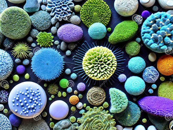 Microscope View of Different Microbes Stock Image - Image of biology ...