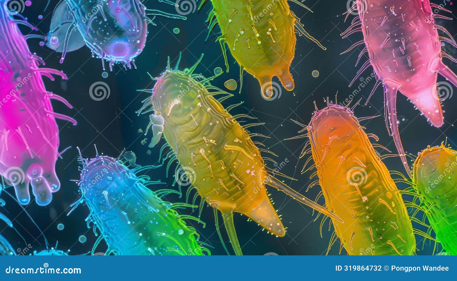 A Microscope View of Flagella on Bacterial Cells, Used for Motility and ...