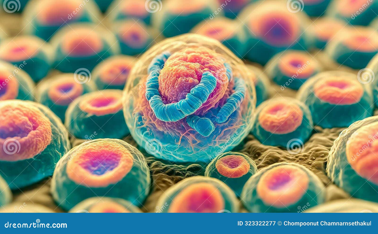 Microscope View of Human Cells or Embryonic Stem Cells Stock ...